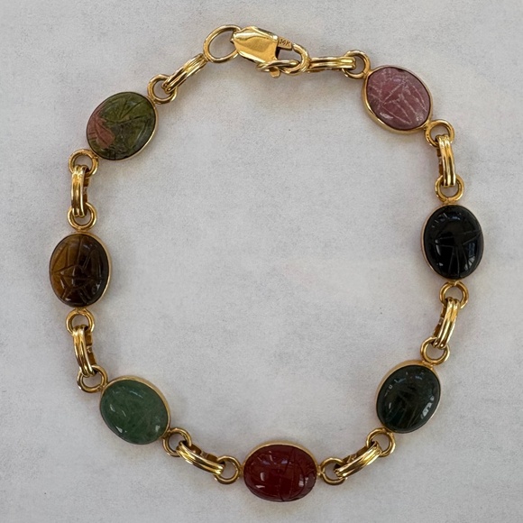 Jewelry | Vintage 14k Gold Scarab Bracelet | Poshmark
